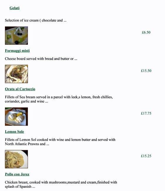 Menu at La Fiaba restaurant, Caterham, 12-44 Croydon Rd
