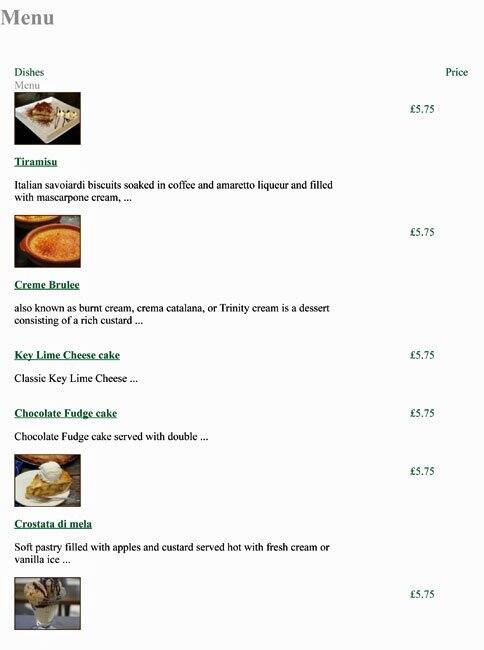 Menu at La Fiaba restaurant, Caterham, 12-44 Croydon Rd
