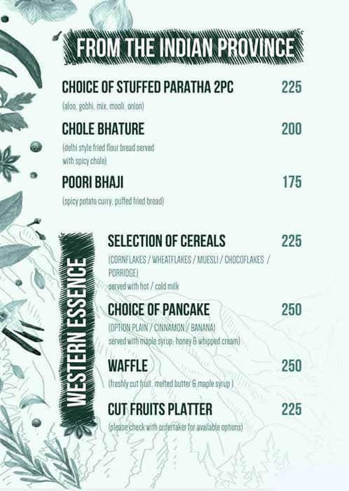 Menu at Himalayan Cedar Cafe And Bar, Manali