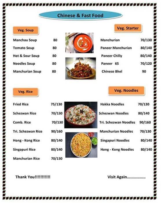 Menu of Mr Chinese Fast Food, Manjri Budruk, Pune