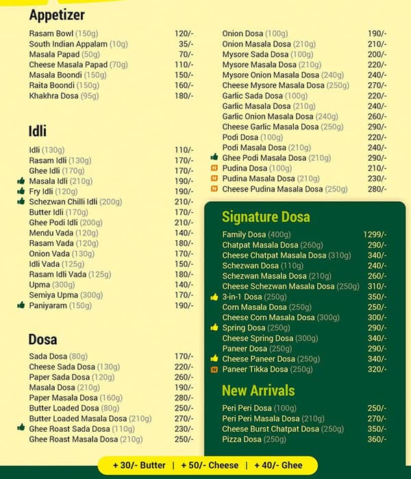 Menu of Radhika's Authentic South Indian Food, Gota, Ahmedabad
