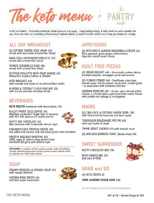 Pantry Cafe Menu
