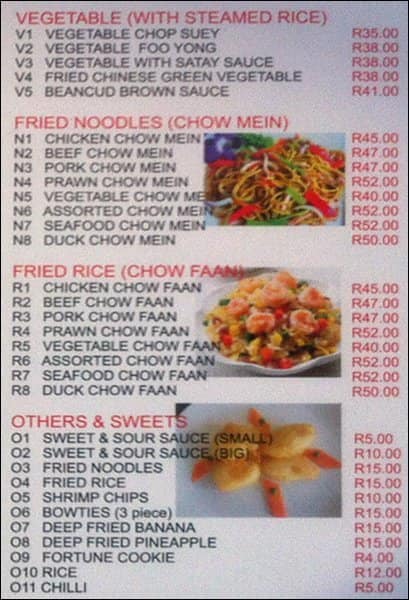 Menu at GOOD CHEF restaurant, Randburg, Gordon Rd