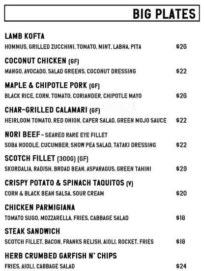 Menu at Franklin Hotel pub & bar, Adelaide