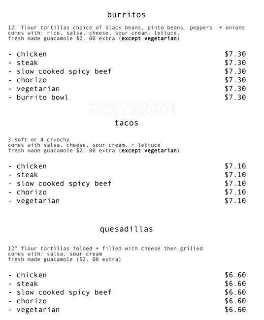 Menu at El Fuego pub & bar, Philadelphia, 723 Walnut St