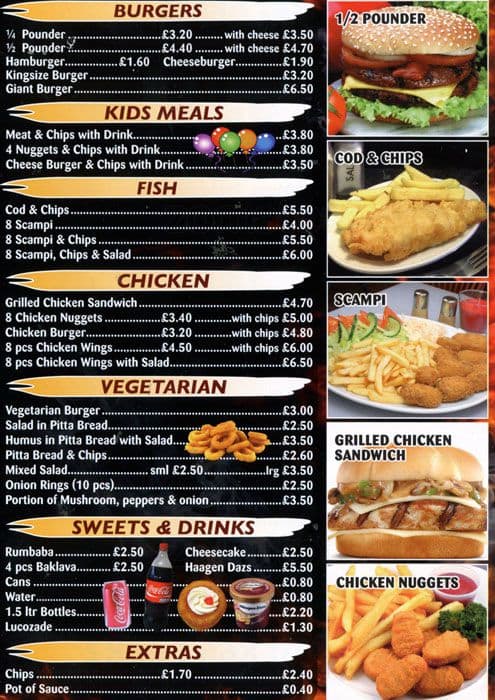 Menu at Charcoal Grill restaurant, Beckenham, 418 Upper Elmers End Road