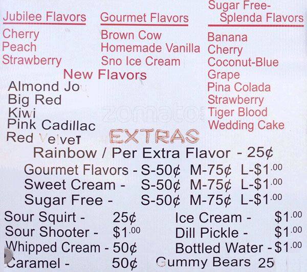 Menu at Tiki Treats Shaved Ice desserts, Burleson
