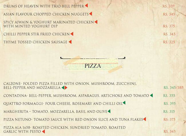 Menu at 16:58 - THE EXCHANGE, Kolkata