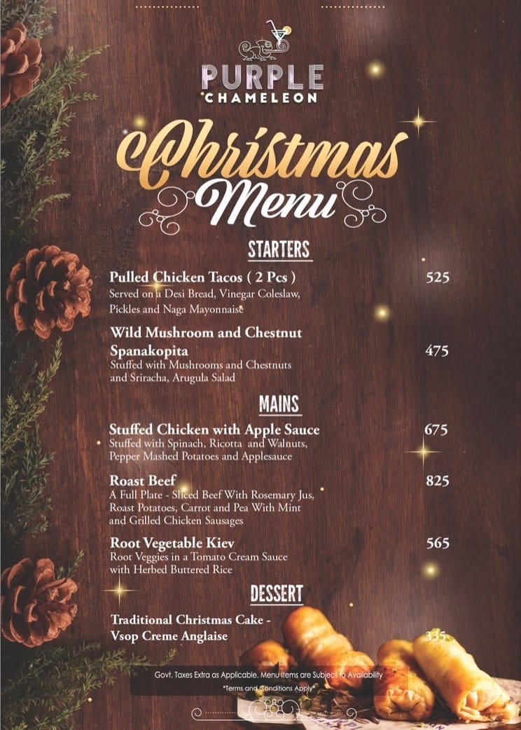 Menu of Purple Chameleon, Velachery, Chennai