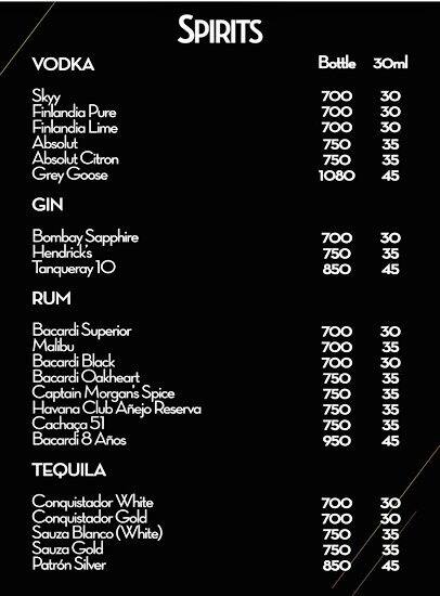 Menu at Deck Se7en Pool Bar, Novotel, Dubai