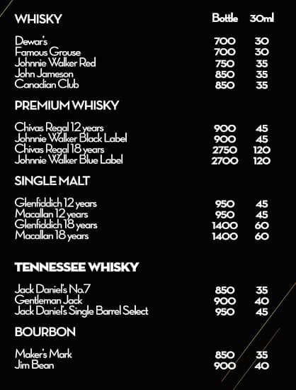 Menu at Deck Se7en Pool Bar, Novotel, Dubai