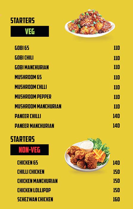Menu of Hunger Cafe, Brookefield, Bangalore
