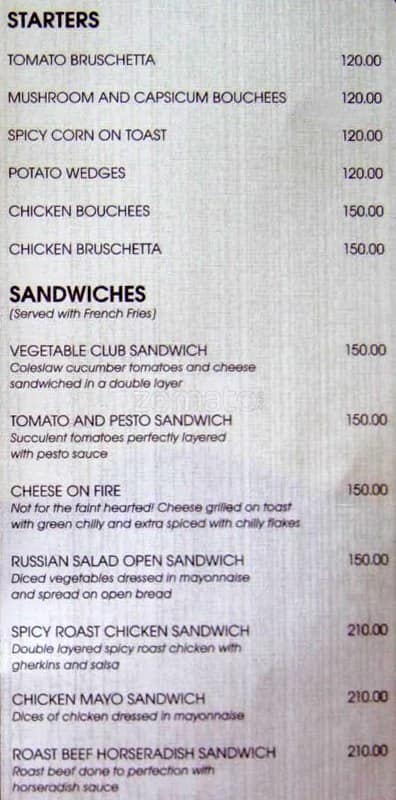 Menu at Crisp Resto Cafe, Bengaluru