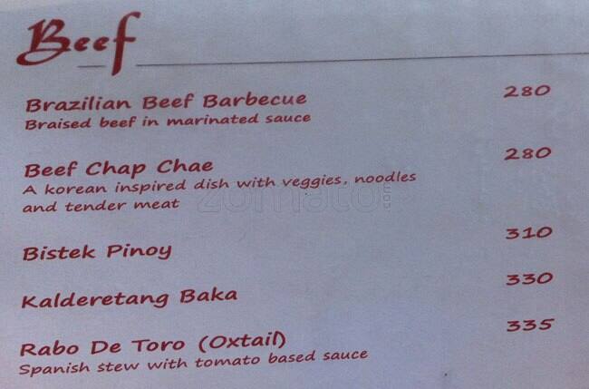 Menu at Harbor View Bistro restaurant, Pasay, San Miguel By the Bay