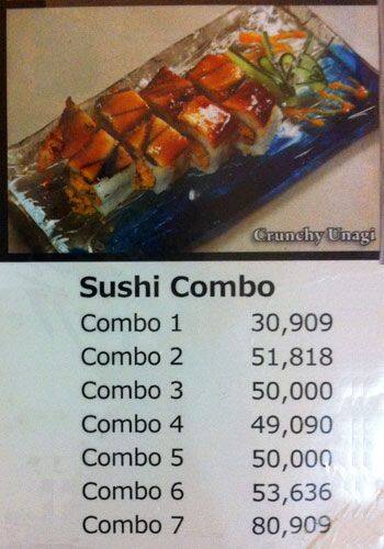 Menu at Daisho Sushi & Teppanyaki restaurant, Jakarta