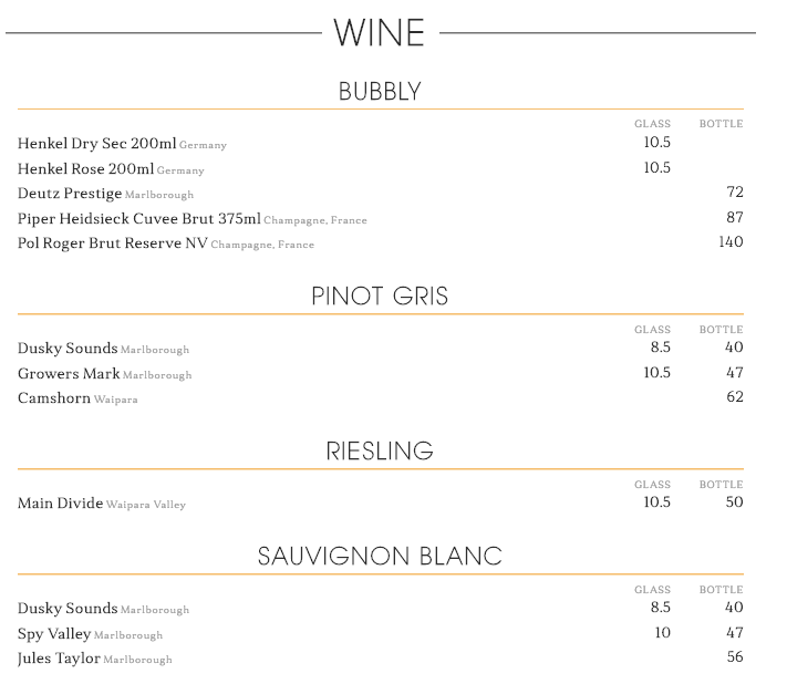 Menu at Easy Tiger pub & bar, Hamilton