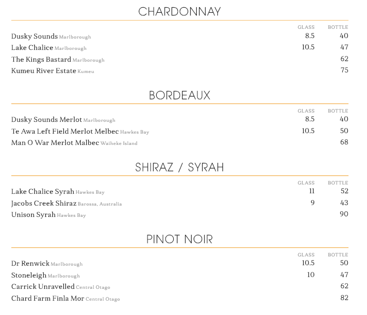 Menu at Easy Tiger pub & bar, Hamilton