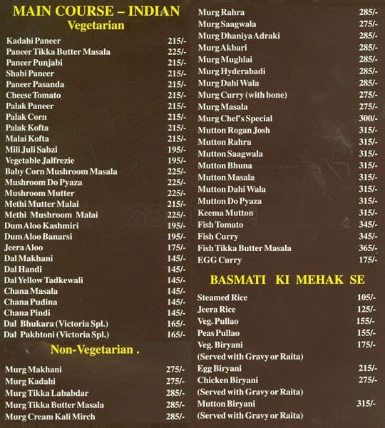 Menu at Victoria Resto Bar, Ludhiana, Near Suman Hospital