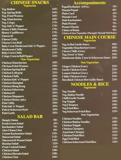 Menu at Victoria Resto Bar, Ludhiana, Near Suman Hospital