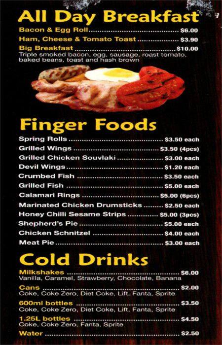 Menu at 7 Seas Food Express fast food, Marrickville