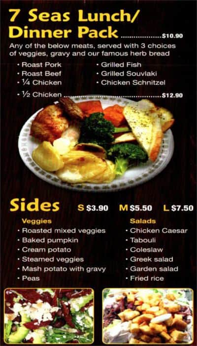 Menu at 7 Seas Food Express fast food, Marrickville