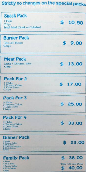 Menu at Flakes On Willow restaurant, Glen Waverley