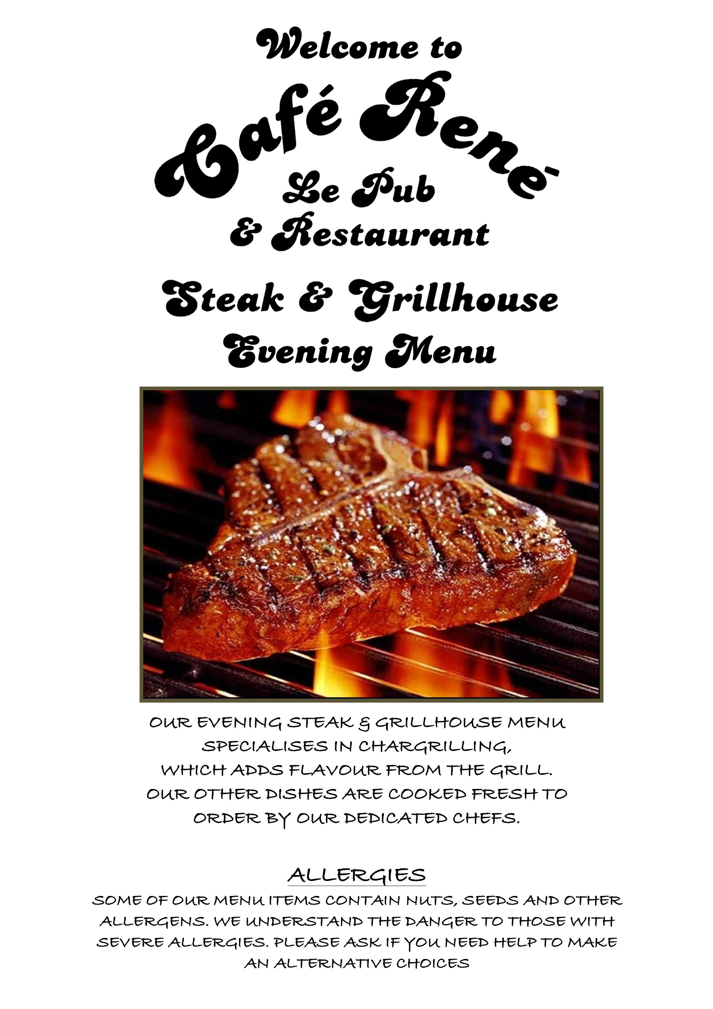 Café René Menu, Menu for Café René, Gloucester, South West England ...