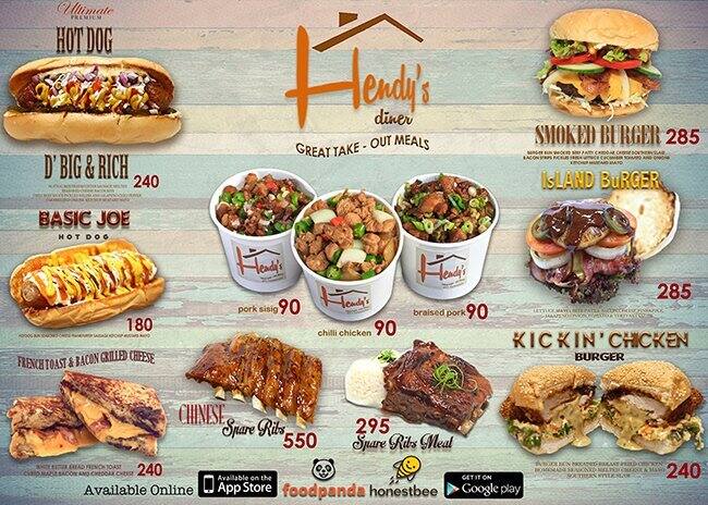 Menu at HENDY'S GREAT MEALS restaurant, Cebu City