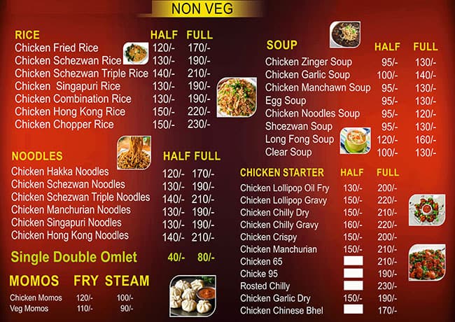 Menu of Avni Chinese Corner, Kharghar, Navi Mumbai