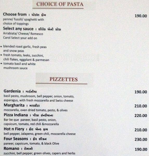 Menu at Spice Route, Surat