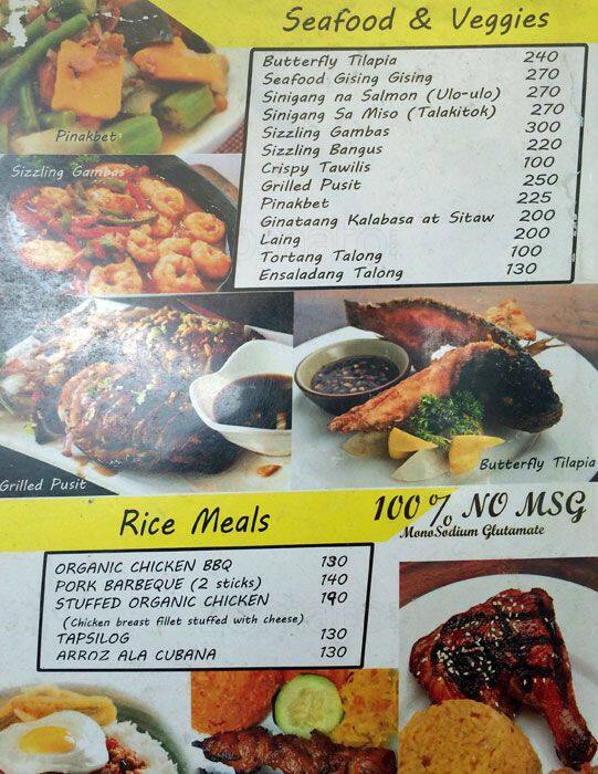 Menu at Nuezca Cafe, Quezon City