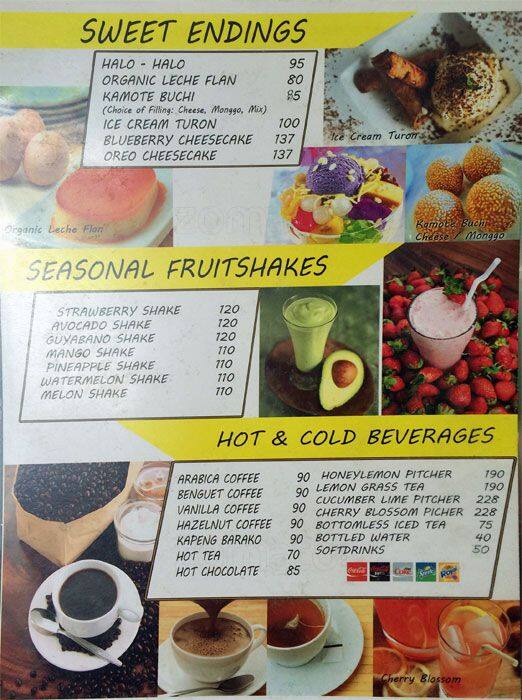 Menu at Nuezca Cafe, Quezon City