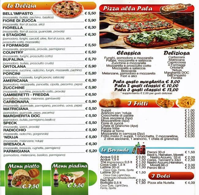 Carta de Pizzeria Bell’Impasto& momo pizza - Pizza Tonda - Pizza alla ...