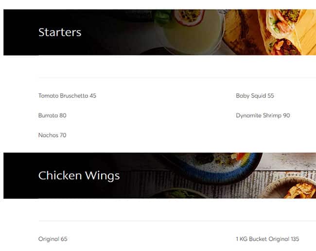 Menu of Wavehouse - Atlantis The Palm, Palm Jumeirah, Dubai