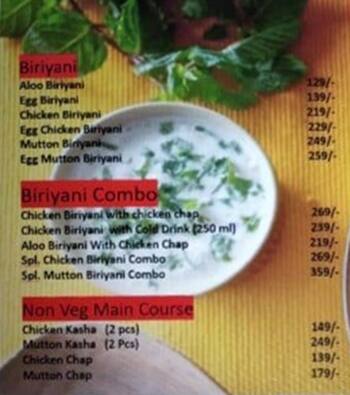 Menu of Wow Biryani, Ruby Hospital Area, Kolkata