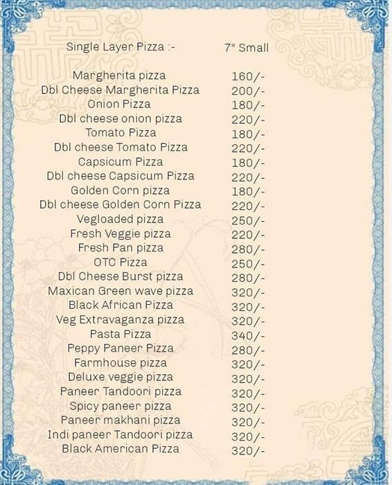Menu of Crazy Pizza Junction, Jhotwara, Jaipur