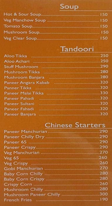 Menu of Saisha World Of Veg, Chinchwad, Pune