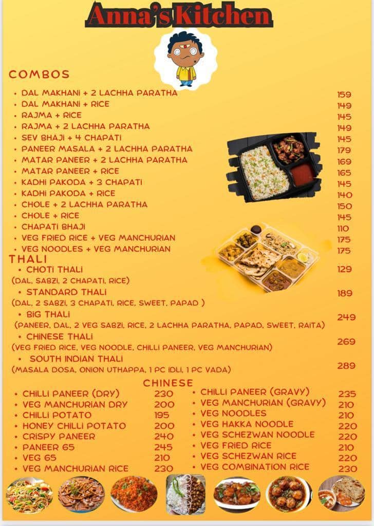 Menu of Anna's Kitchen, Kharadi, Pune