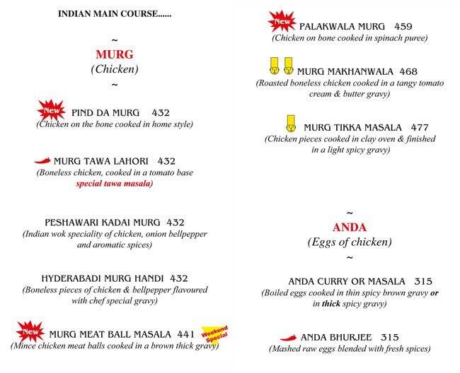 Menu at Moti Mahal Restaurant & Bar, Mumbai, 116
