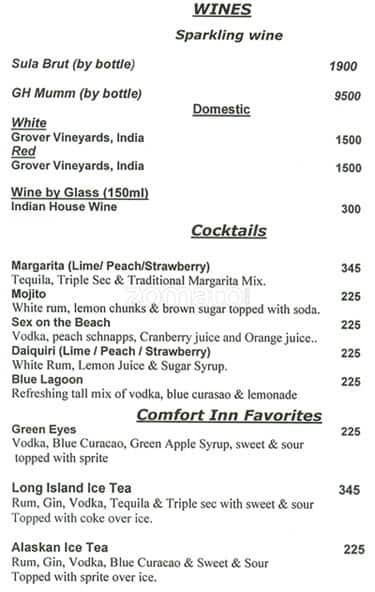 Menu at Cafe Tandoor, New Delhi, Asaf Ali Road