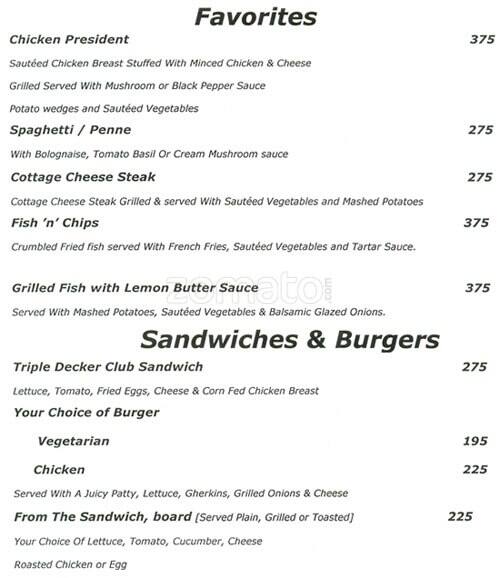 Menu at Cafe Tandoor, New Delhi, Asaf Ali Road