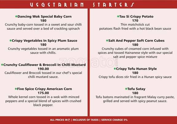 Menu at Dancing Wok, Bengaluru, Magrath Road