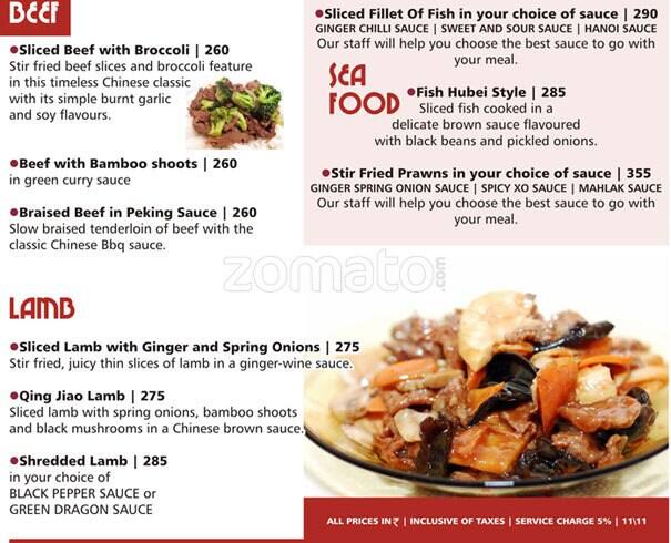 Menu at Dancing Wok, Bengaluru, Magrath Road