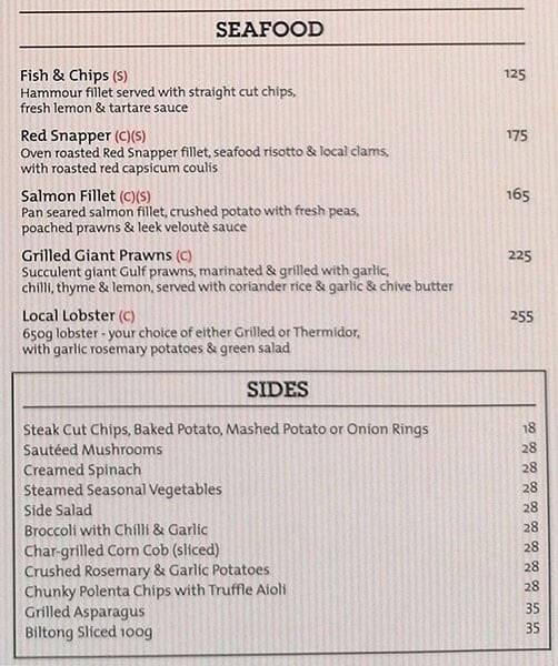 Menu at The Meat Co fast food, Abu Dhabi, Souk Al Beri