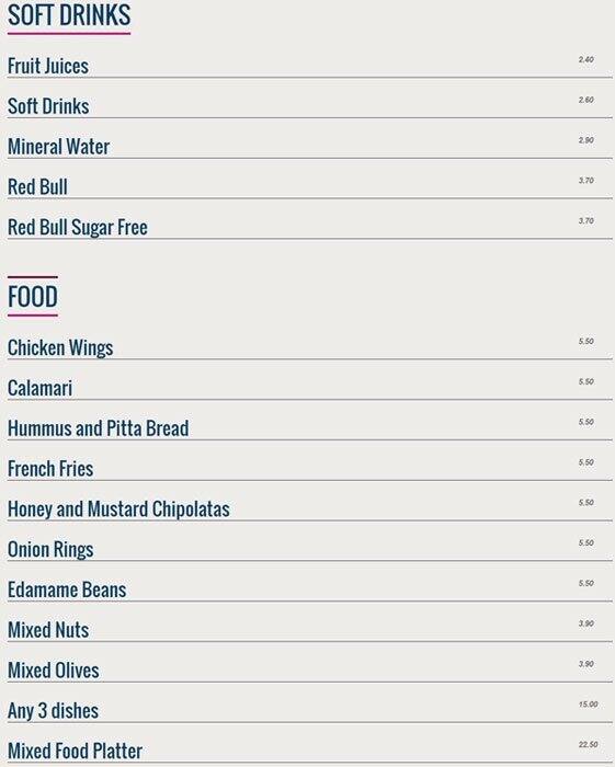 Menu at Freedom Bar, London, 60-66 Wardour St
