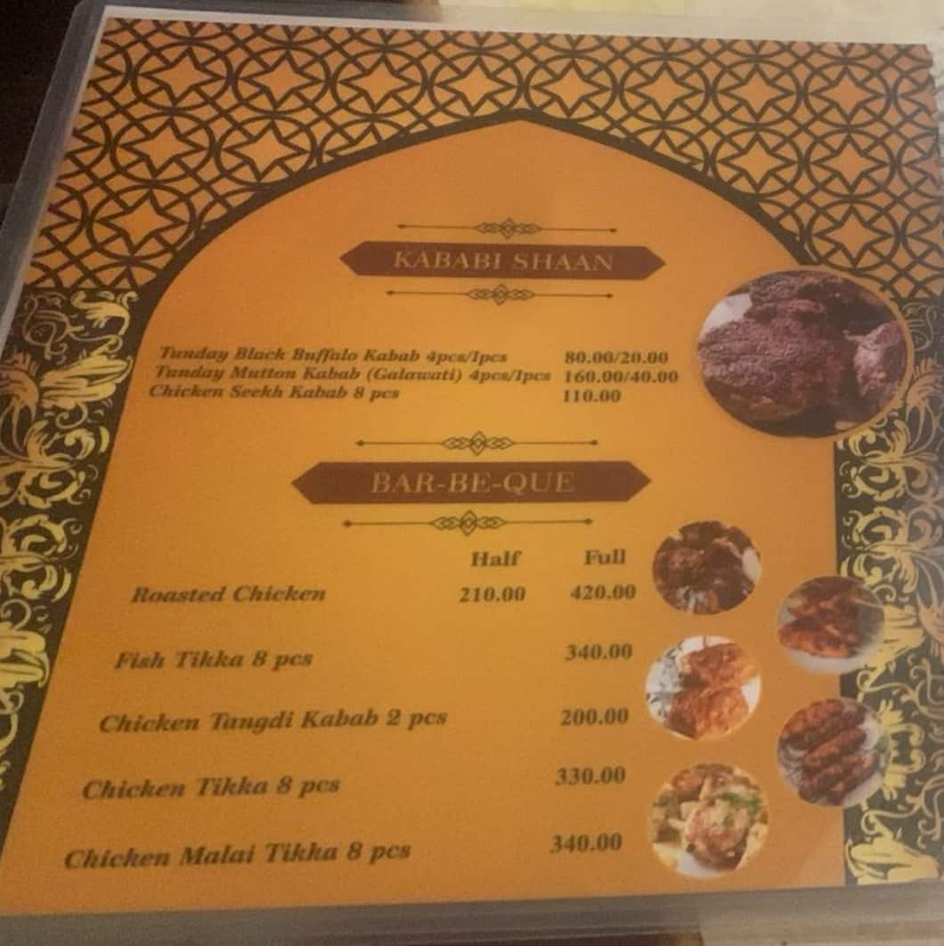 Menu of Tunday Kababi - Since 1905, Chowk, Lucknow