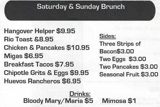 Menu at Urban Rio restaurant, Plano, 14th St #100