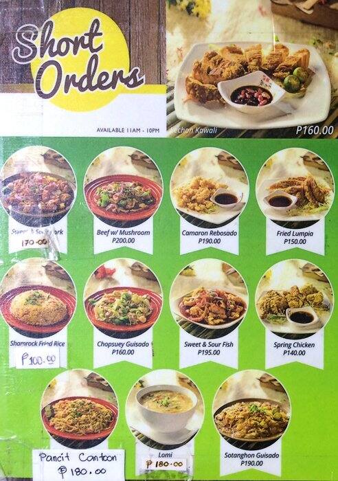 Menu at Shamrock Pasalubong Center BBQ, Cebu City, Honoria Paras Bldg