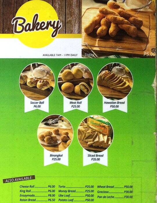 Menu at Shamrock Pasalubong Center BBQ, Cebu City, Honoria Paras Bldg