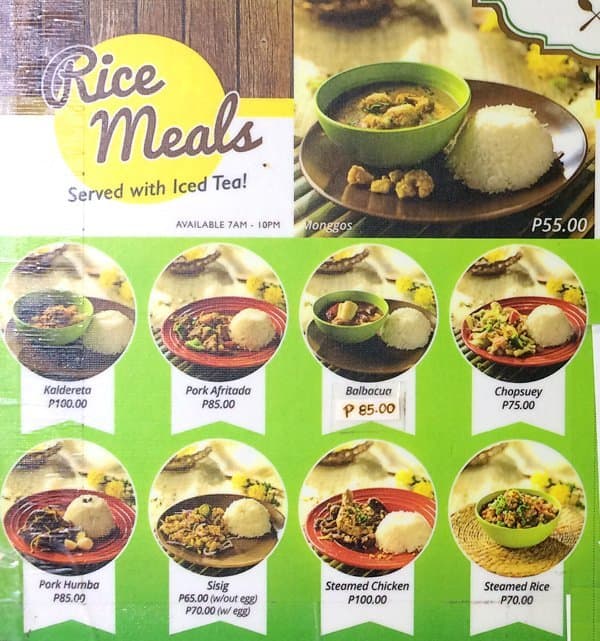 Menu at Shamrock Pasalubong Center BBQ, Cebu City, Honoria Paras Bldg